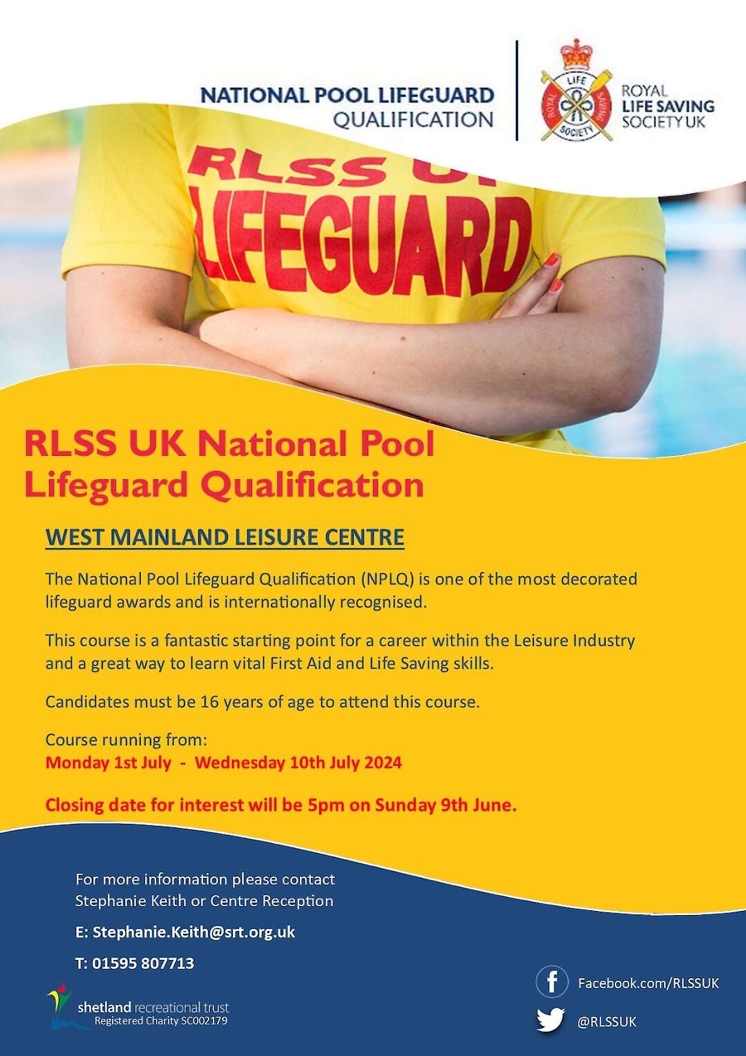 Rlss Uk National Pool Lifeguard Qualification Nplq Course Shetland